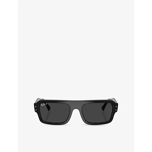 Ray-ban Lukas Rectangle Sunglasses - Black