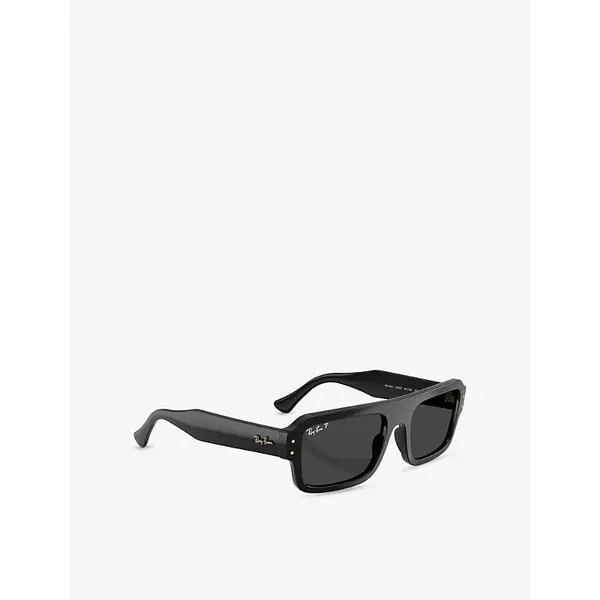 Ray-ban Lukas Rectangle Sunglasses - Black