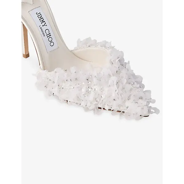 JIMMY CHOO Saeda 100 Petal Mesh Heeled Courts