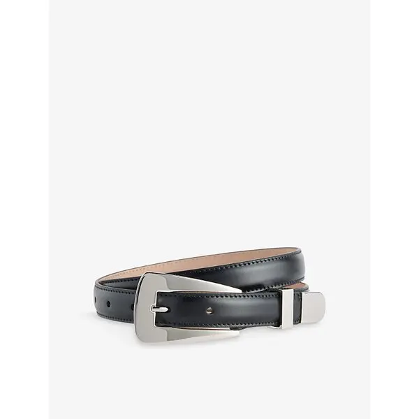 Khaite Lucca Buckle Leather Belt - Black