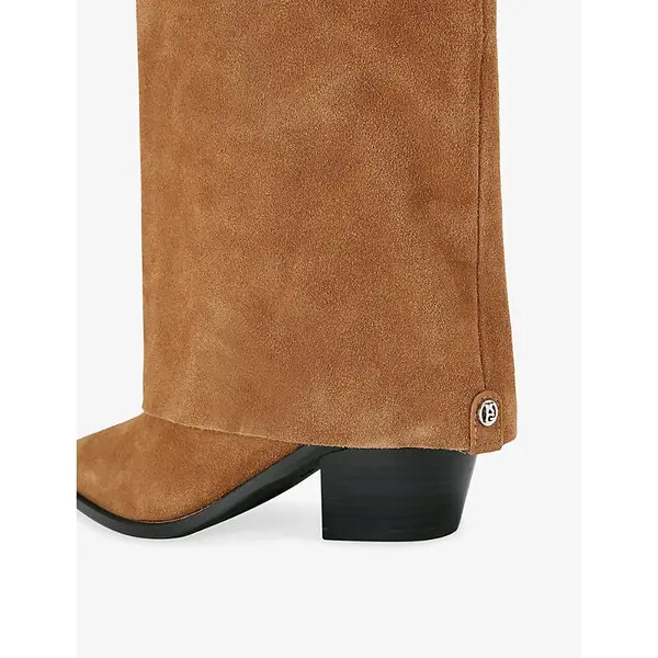 Kurt Geiger Suede Knee-high Fold-over Boots