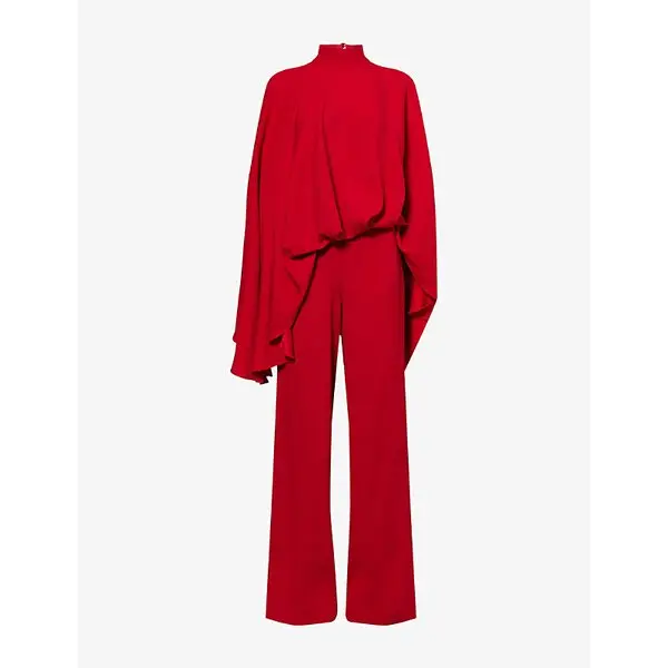 TALLER MARMO Eolia Wide-leg Woven Jumpsuit - Ruby