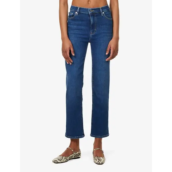 FRAME Le Sleek Five-pockets High-rise Straight-leg Stretch-denim Blend Jeans