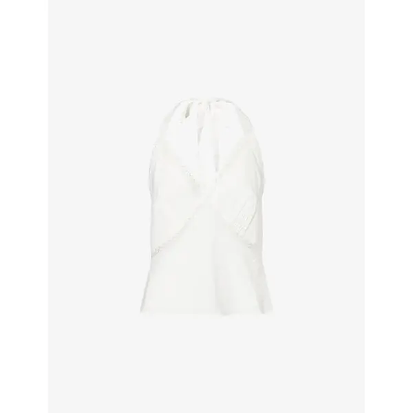 REFORMATION Monica Halterneck Top - White