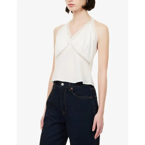 REFORMATION Monica Halterneck Top - White