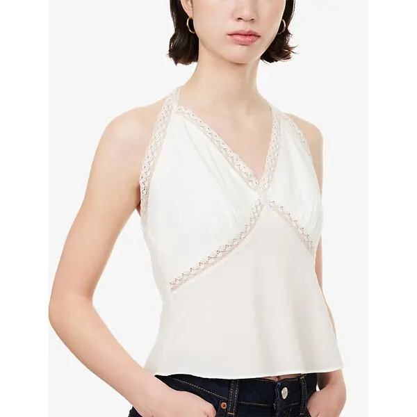 REFORMATION Monica Halterneck Top - White