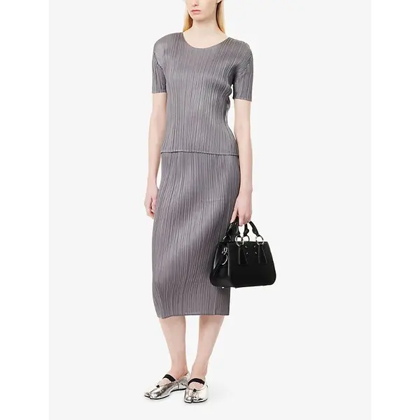 Issey Miyake Knitted Midi Skirt