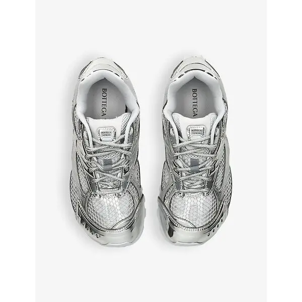 Bottega Veneta Orbit Metallic-panel Low-top Trainers - Silver