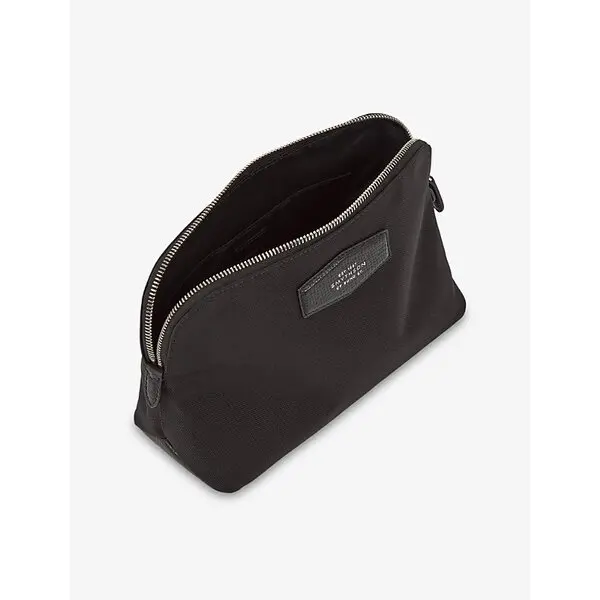 Smythson Brand-patch Canvas Travel Pouch