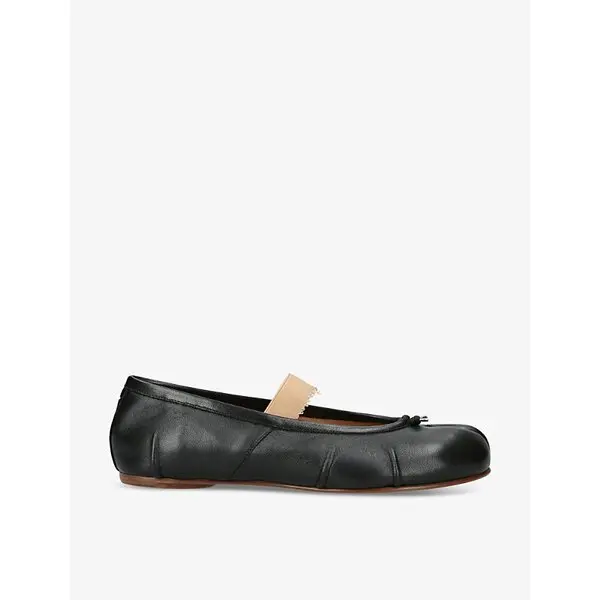 MAISON MARGIELA Tabi Split-toe Leather Ballet Flats - Black/comb