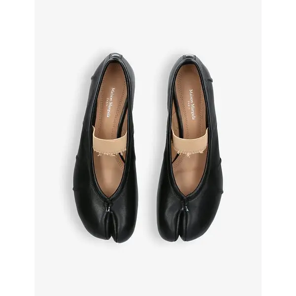 MAISON MARGIELA Tabi Split-toe Leather Ballet Flats - Black/comb