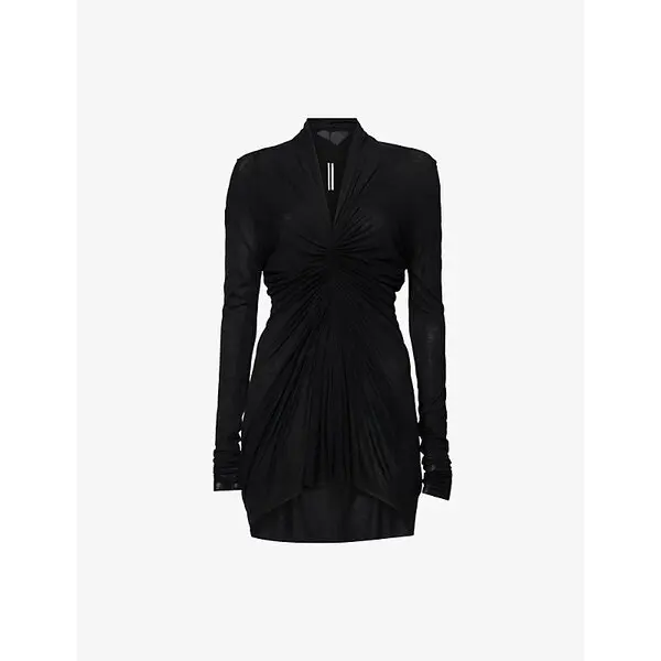 Rick Owens Radiance Long-sleeve Woven Top - Black