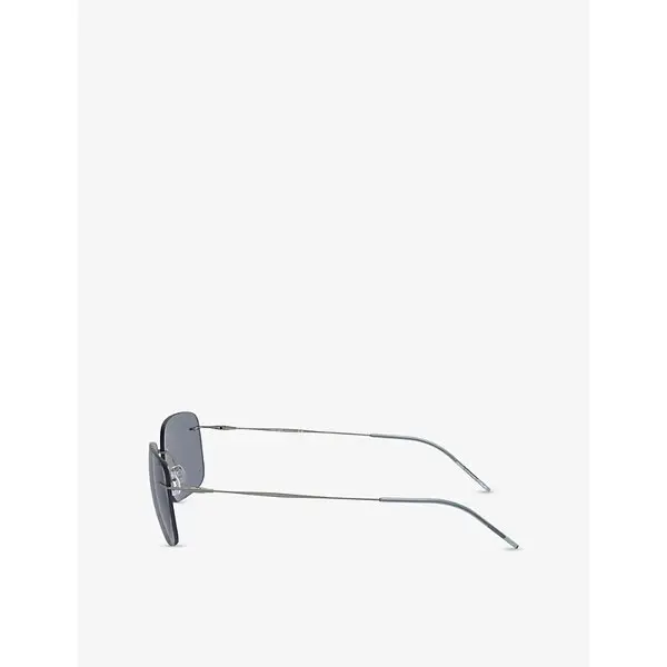 Giorgio Armani Pillow-frame Metal Sunglasses