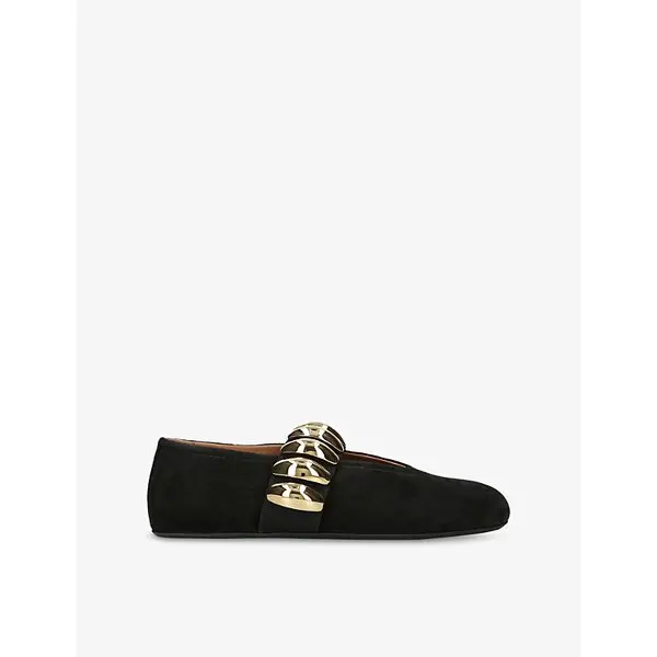 Alaïa Pebbles Suede Ballet Flats - Black/comb