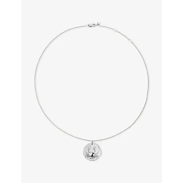 Monica Vinader Cancer Zodiac Sterling- Pendant Necklace - Silver