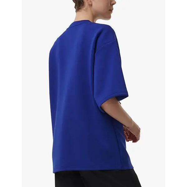 LEEM Laser-cut Short-sleeve Stretch-woven Top