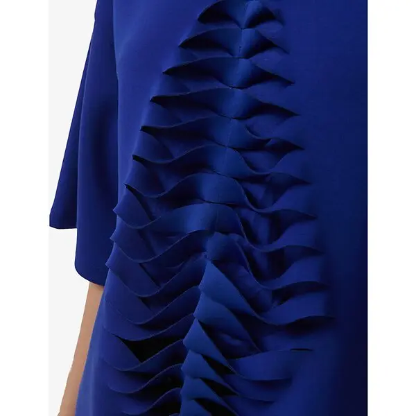 LEEM Laser-cut Short-sleeve Stretch-woven Top