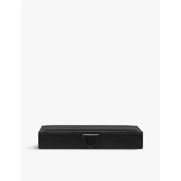 Smythson Panama Leather Cufflinks Box