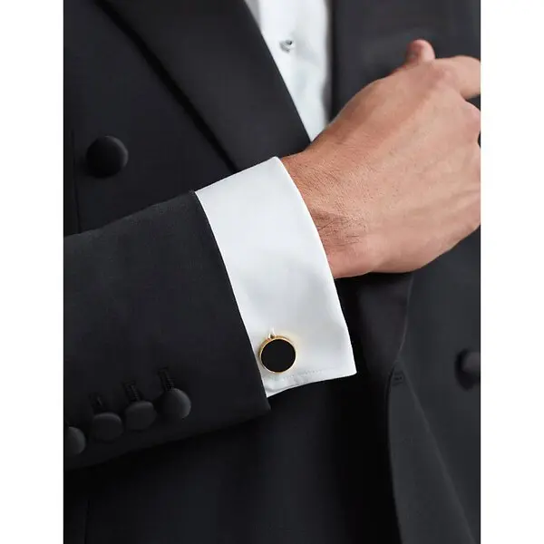 REISS Ardley Onyx Metal Cufflinks