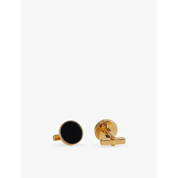 REISS Ardley Onyx Metal Cufflinks