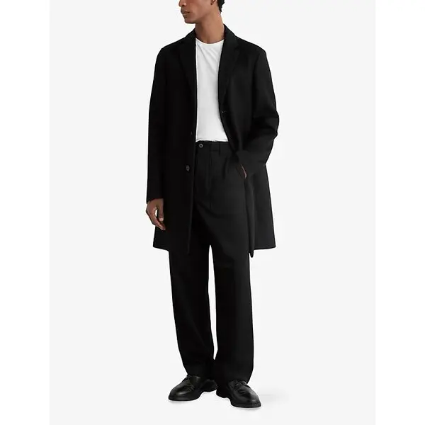 REISS Chain Wool-blend Wide-leg Trousers