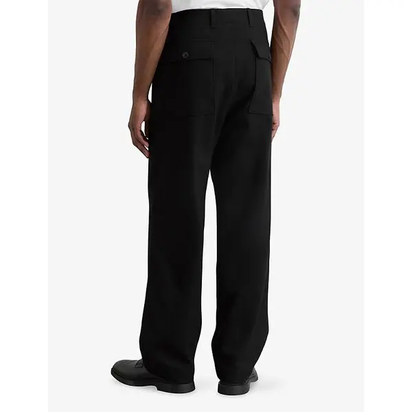 REISS Chain Wool-blend Wide-leg Trousers