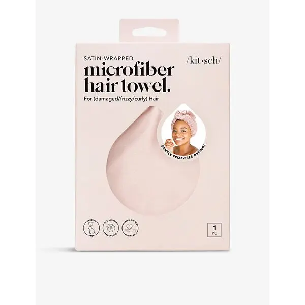 KITSCH Satin-wrapped Microfibre Hair Towel
