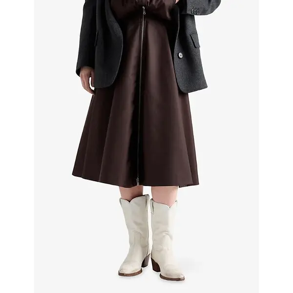 Prada Re-nylon Woven Midi Skirt