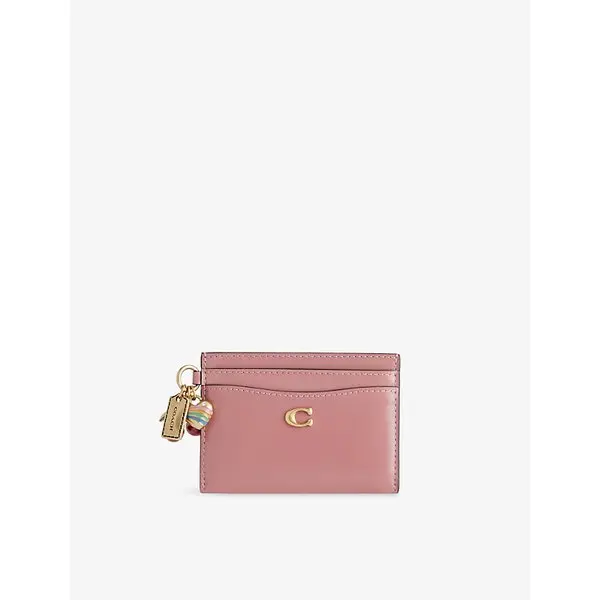 COACH Essential Charm Leather Card Holder - B4/peony