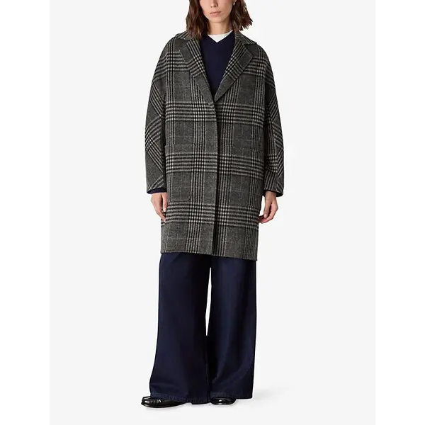 Whistles Cassie Double Face Check Wool-blend Coat