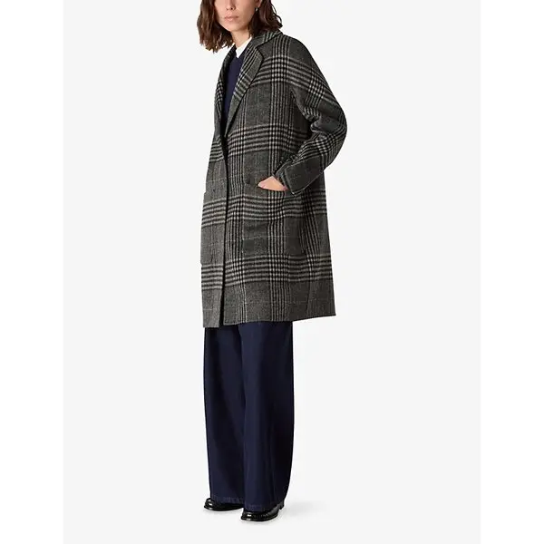 Whistles Cassie Double Face Check Wool-blend Coat
