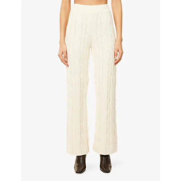 4TH & RECKLESS Knitted Cable Wide-leg Trousers