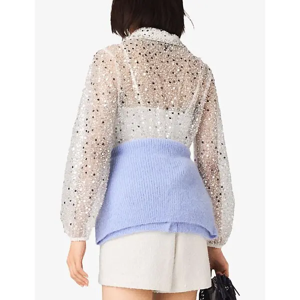 Maje Sequin-embellished Woven Playsuit - Ecru