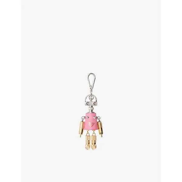 Prada Robot Saffiano Leather Bag Charm - Pink