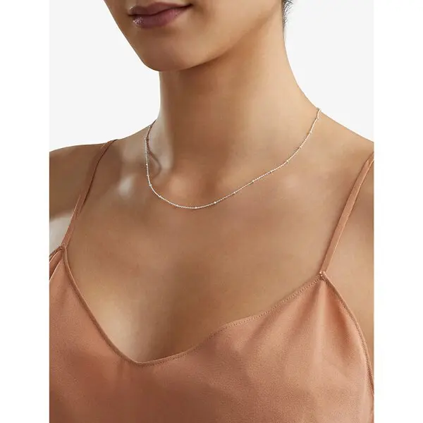 Monica Vinader Sterling Chain Necklace With Oval Details