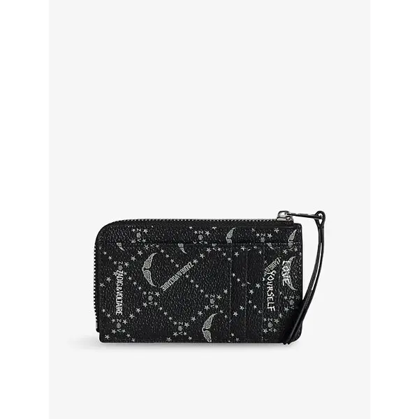 Zadig&Voltaire Zv Brand-plaque Coated-canvas Card Holder - Black