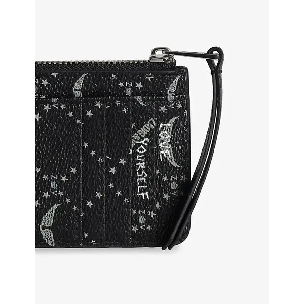 Zadig&Voltaire Zv Brand-plaque Coated-canvas Card Holder - Black