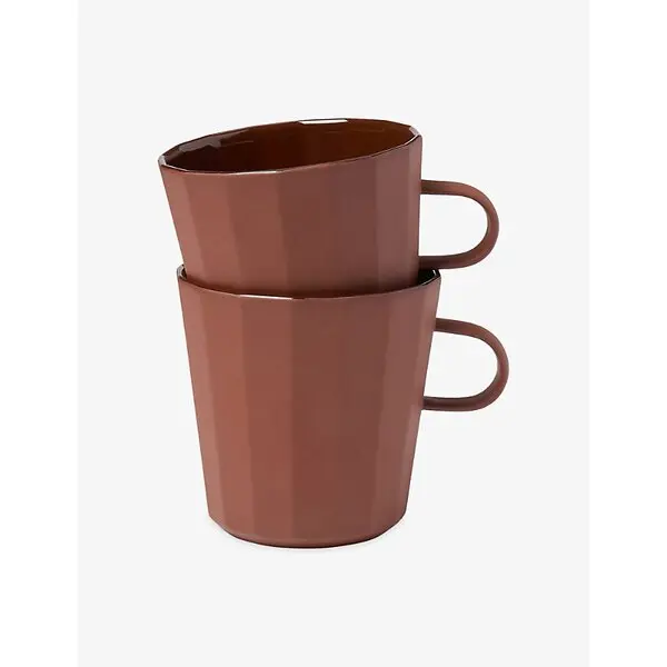 THE CONRAN SHOP Fade Set Of Two Porcelain Mugs 8.5cm - Cacao