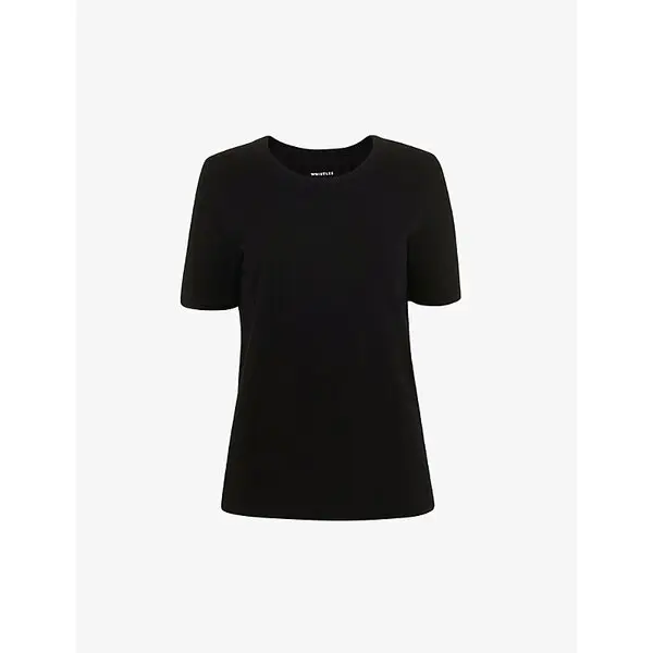 Whistles Rosa Double-trim Cotton T-shirt