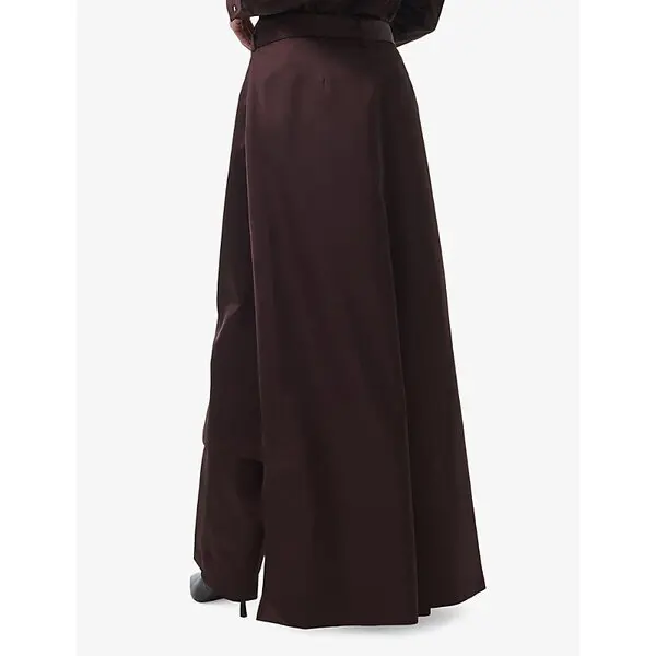 LEEM Overlay Skirt Wide Leg Woven Trousers