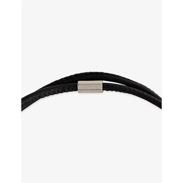 LEMAIRE Beluga Gua Sha Agate And Leather Necklace