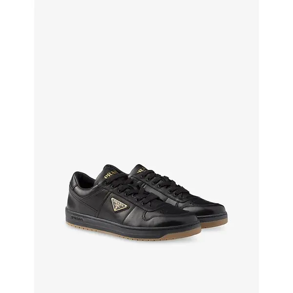 Prada Downtown Low-top Leather Trainers - Black