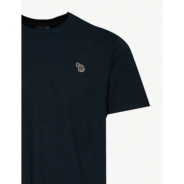Paul Smith Zebra-embroidered Cotton-jersey T-shirt - Navy