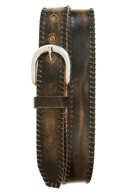 Our Legacy Friday Whipstitch Leather Belt - Vintage Black Leather