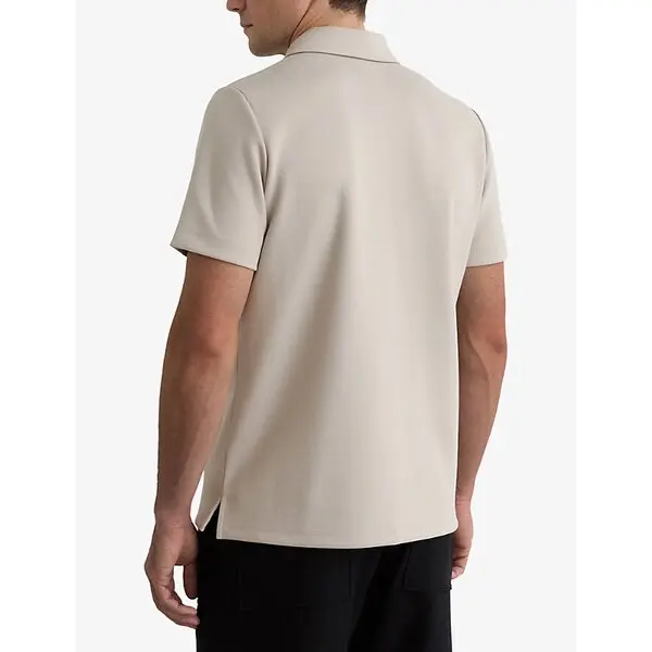 REISS Premium Interlock Half-zip Stretch-woven Polo Shirt