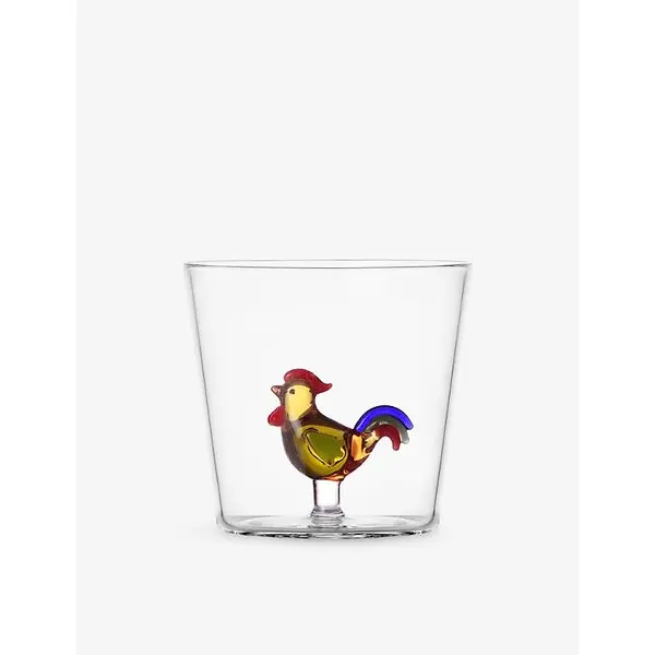 ICHENDORF MILANO Rooster Glass Tumbler 8cm - Multicolor