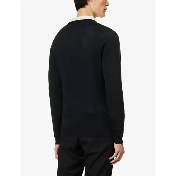 John Smedley Blenheim V-neck Wool Jumper - Black