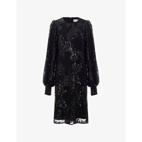 PHASE EIGHT Odette Sequin-embellished Woven Mini Dress
