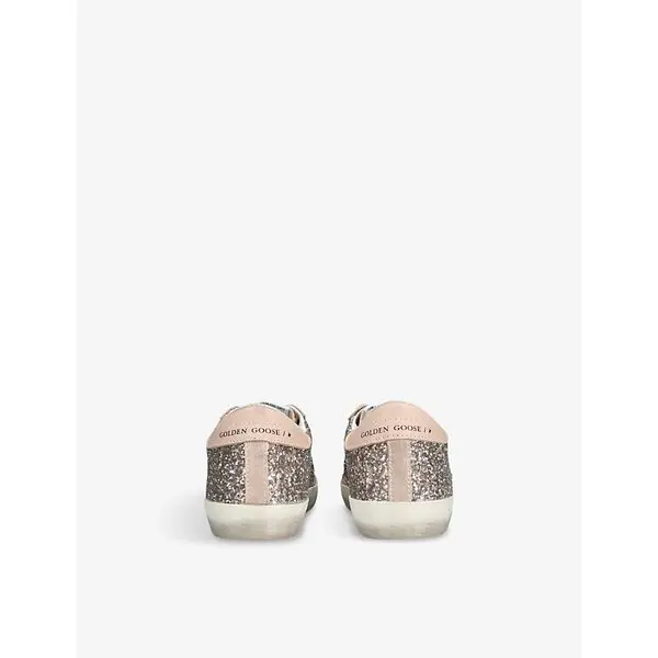 GOLDEN GOOSE Super Star Glitter-embellished Suede Low-top Trainers