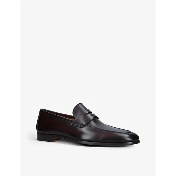 Magnanni Delos Almond-toe Suede Loafers - Mid Brown
